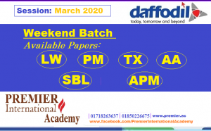 ACCA weekend batch for March 2020 Session – Premier International Academy